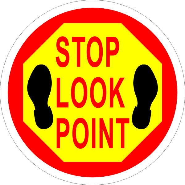 Stop Look Point Floor Sign – Industrial Floor Tape